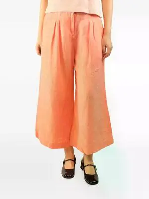 BRORA Cropped Linen Trousers - Orange