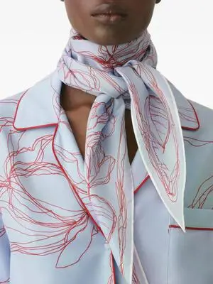 Fabiana Filippi Floral-print Silk Scarf - Blue