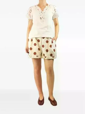 Halpern Pleated Polka Dot Shorts