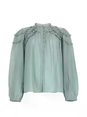 MARANT ETOILE Ruffled Detailing Long-sleeved Blouse - Green