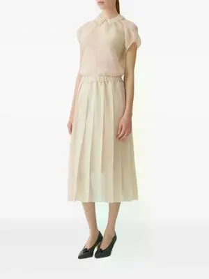 Fabiana Filippi Contrast-trimmed Lace-collar Top - Neutrals
