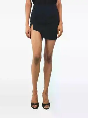MOTHER OF ALL Asymmetric Slit Mini Skirt - Black