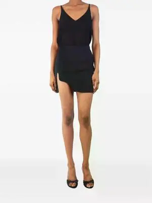 MOTHER OF ALL Asymmetric Slit Mini Skirt