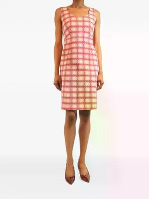 Prada Plaid Sleeveless Midi Dress - Neutrals