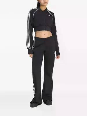 Adidas Cropped Sweatshirt With Stripe Detail - Black