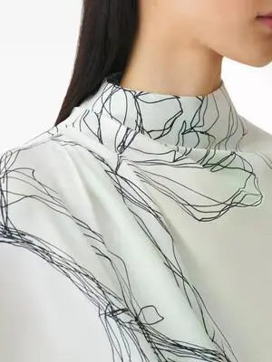 Fabiana Filippi Floral-print Draped Top