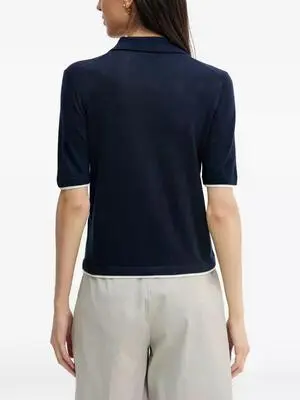 BENETTON Contrast-trim Polo Shirt - Blue