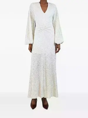 ROTATE BY BIRGER CHRISTENSEN Sequin-embellished V-neck Maxi Dress
