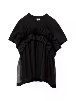 Noir Kei Ninomiya Ruffled Panel T-shirt - Black