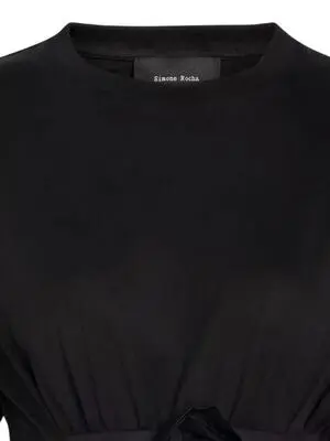 Simone Rocha Floral Appliqué Gathered T-shirt