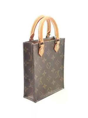 LOUIS VUITTON Petit Sac Plat Monogram Tote Bag - Brown