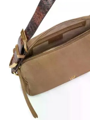 Pinko Medium Suede Boston Bag With Spray Effect