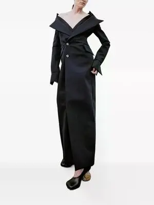 A.W.A.K.E. Mode Double-breasted Off-shoulder Coat
