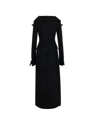 A.W.A.K.E. Mode Double-breasted Off-shoulder Coat