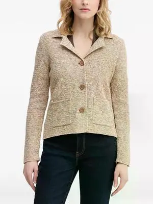 BENETTON Button-fastening Patch-pocket Cardigan - Neutrals