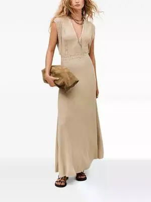 Ba&sh Pasqualina Pointelle-knit V-neck Dress