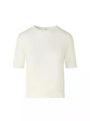 Akris Short Sleeve Fine Knit Crewneck Sweater - Neutrals