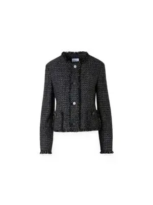 Akris Frayed Tweed Jacket