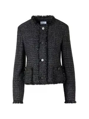 Akris Frayed Tweed Jacket - Black