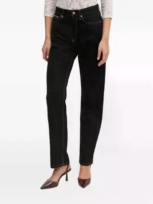 BENETTON Contrast-stitch Straight-leg Jeans - Black