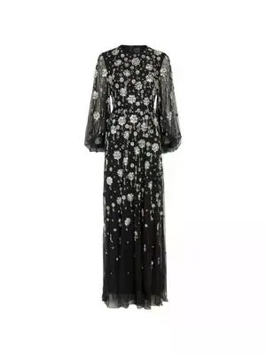 Huishan Zhang Crystal Embellished Maxi Dress - Black