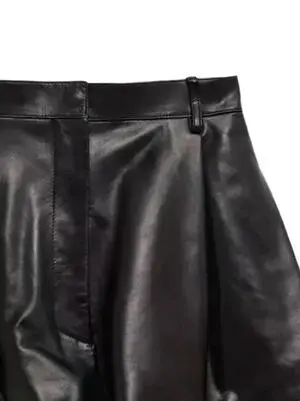 Balenciaga Pleated Leather Shorts