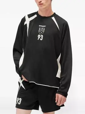 REPRESENT Logo-print Panelled T-shirt
