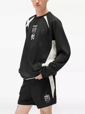 REPRESENT Logo-print Panelled T-shirt