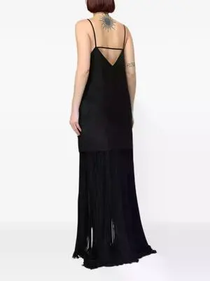 MSGM Embellished Pleated Maxi Dress