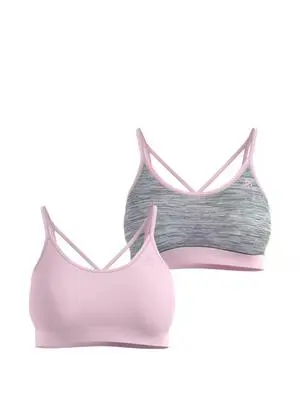 ODLO Reversible Logo-print Crossover-strap Sports Bras - Pink