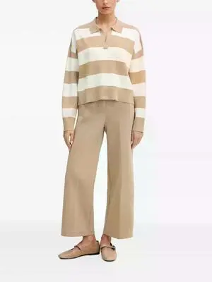 BENETTON Horizontal Stripe Polo Collar Sweater