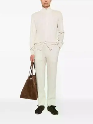 Corneliani Beige Drawstring Waist Trousers