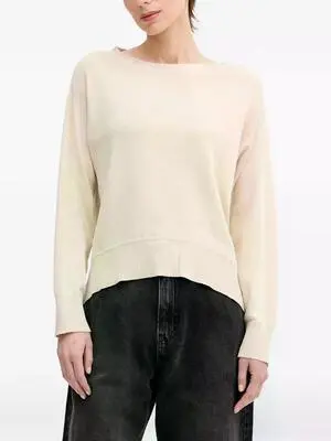 BENETTON Ribbed-trim Fine Knit Sweater - Neutrals