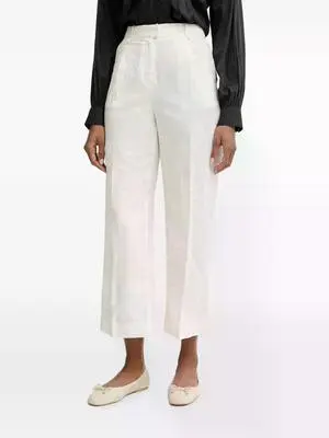 BENETTON Check Pattern Pleated Trousers - Neutrals