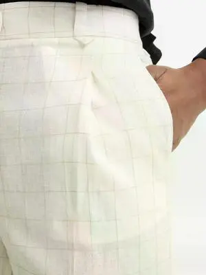 BENETTON Check Pattern Pleated Trousers