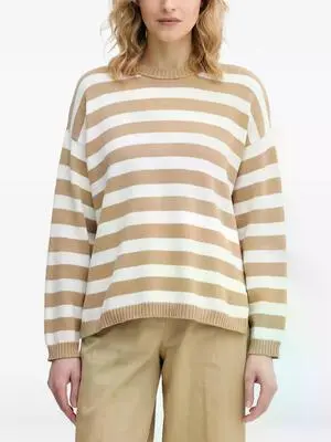 BENETTON Striped Knit Side-slit Sweater