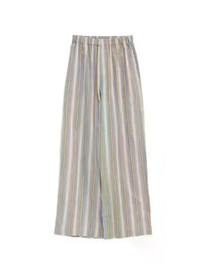 BASERANGE Claude Stripe-print Elasticated-waistband Trousers - Blue
