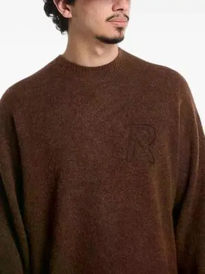 REPRESENT Logo-embroidered Crew-neck Sweater