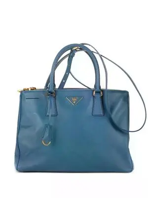 Prada Saffiano Leather Galleria Tote Bag - Blue
