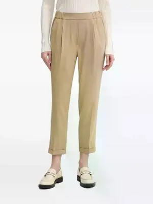 BENETTON Pleated Turn-up Trousers - Neutrals