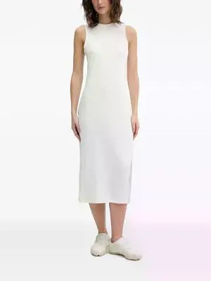 Adidas Ribbed-knit Sleeveless Midi Dress - Neutrals