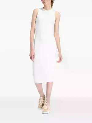 Adidas Ribbed Knit Sleeveless Crewneck Midi Dress - Neutrals