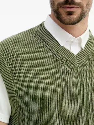 BENETTON V-neck Knitted Sweater - Green