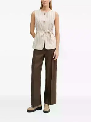 BENETTON Pinstripe-pattern Belted Top