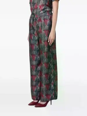 Max Mara Piovra Printed Silk Palazzo Pants