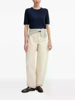 BENETTON Contrast-trim Short-sleeve Sweater
