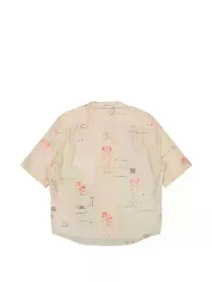 MISBHV Postcard And Devil Print Bowling Collar Shirt