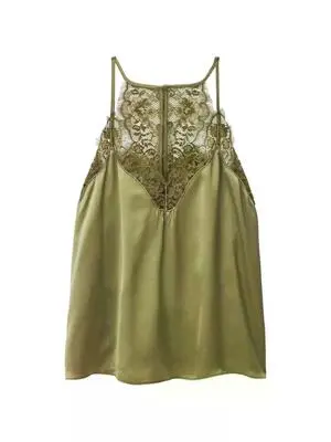 Ba&sh Corina Lace-panelled Top - Green