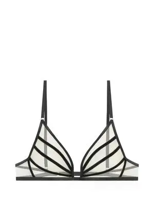 GOD SAVE QUEENS Strappy Sheer-panel Bra - Black