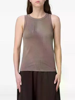 Max Mara Fine-ribbed Cotton Tank Top - Brown